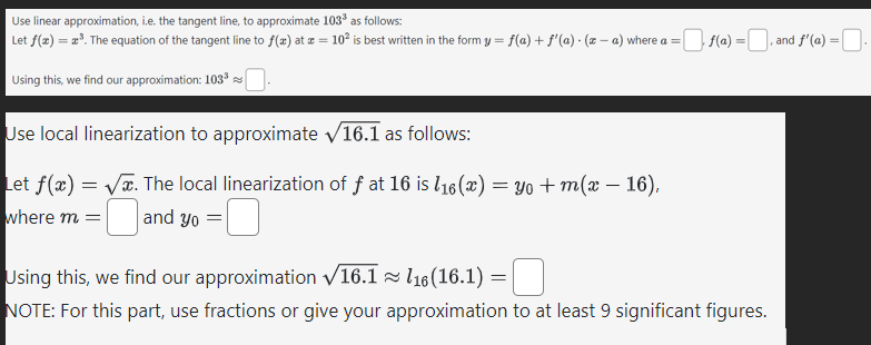 Solved Use linear approximation, i.e. the tangent line, to | Chegg.com