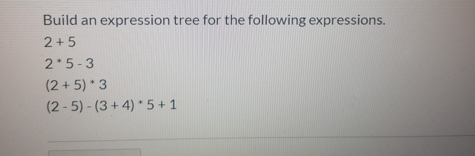 Solved Build an expression tree for the following | Chegg.com