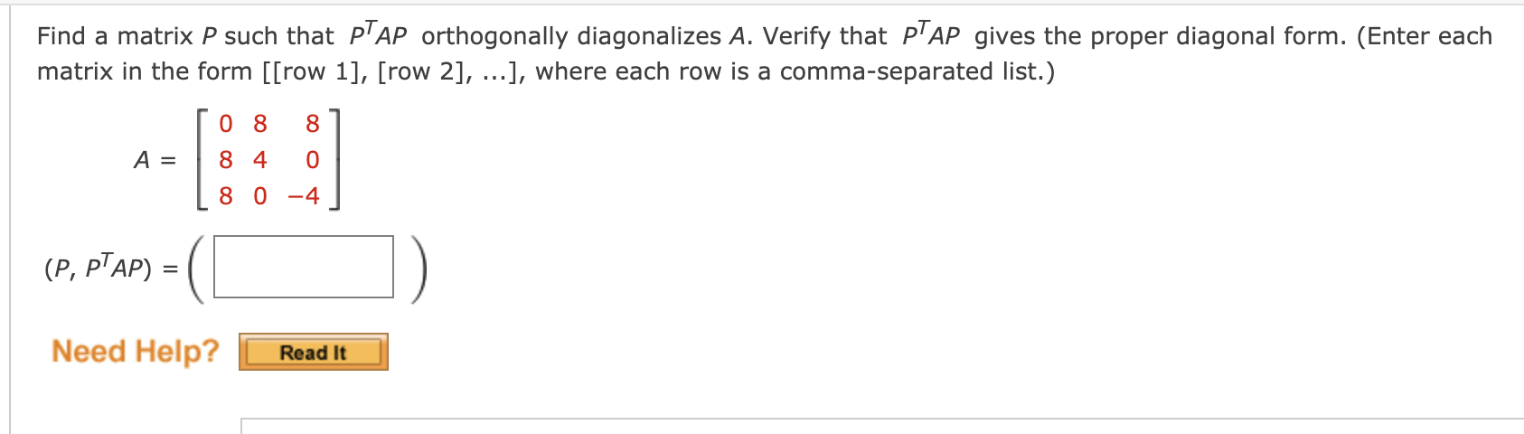 Solved Find a matrix P such that PTAP orthogonally | Chegg.com