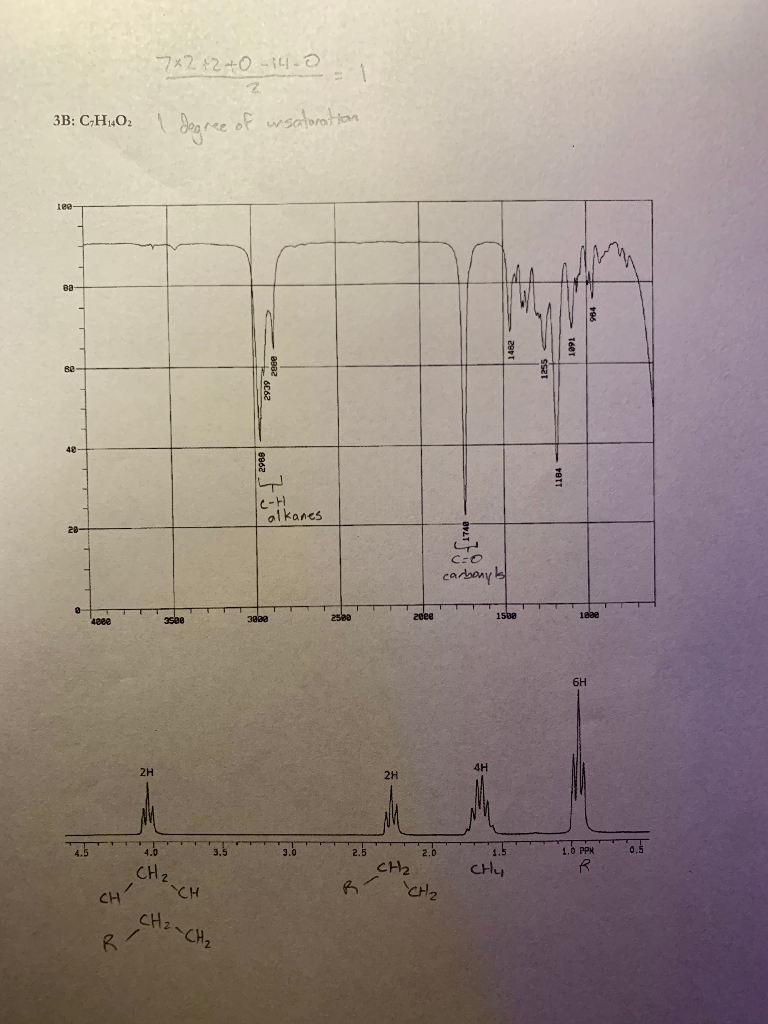 Solved C7H14O2 gives the below IR and 1H NMR spectra, Based | Chegg.com