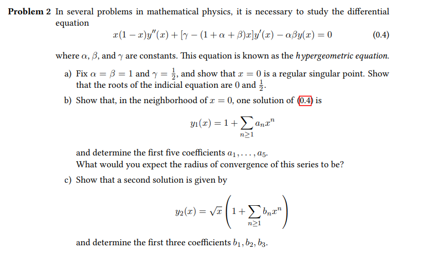 Solved Problem 2 In several problems in mathematical | Chegg.com