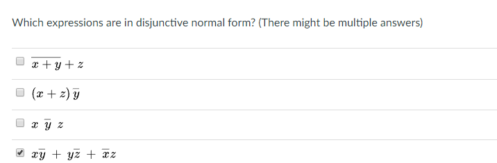 Solved Which expressions are in disjunctive/conjunctive | Chegg.com