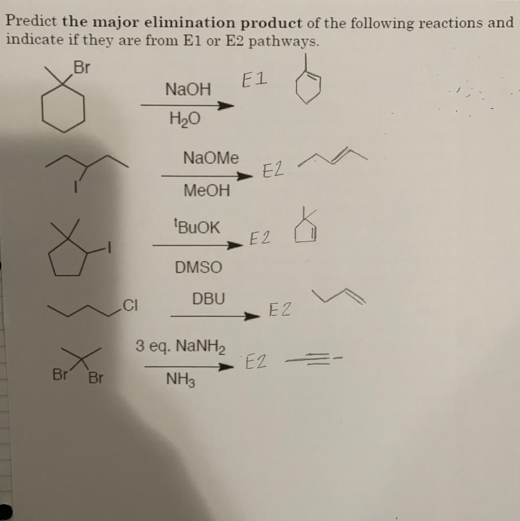 Solved Predict the major elimination product of the | Chegg.com