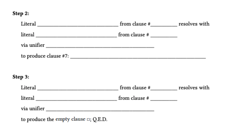 Question 4: Resolution Theorem Proving Given the | Chegg.com