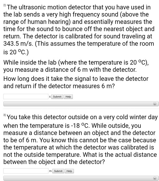 Solved 2The ultrasonic motion detector that you have used in | Chegg.com