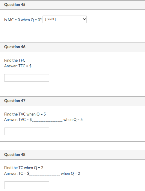 Solved Consider the following table which shows the costs of | Chegg.com