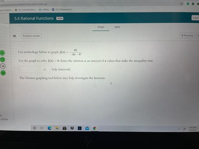 Solved 5.6 Rational Functions OPEN ITEMS INFO 15. Practice | Chegg.com