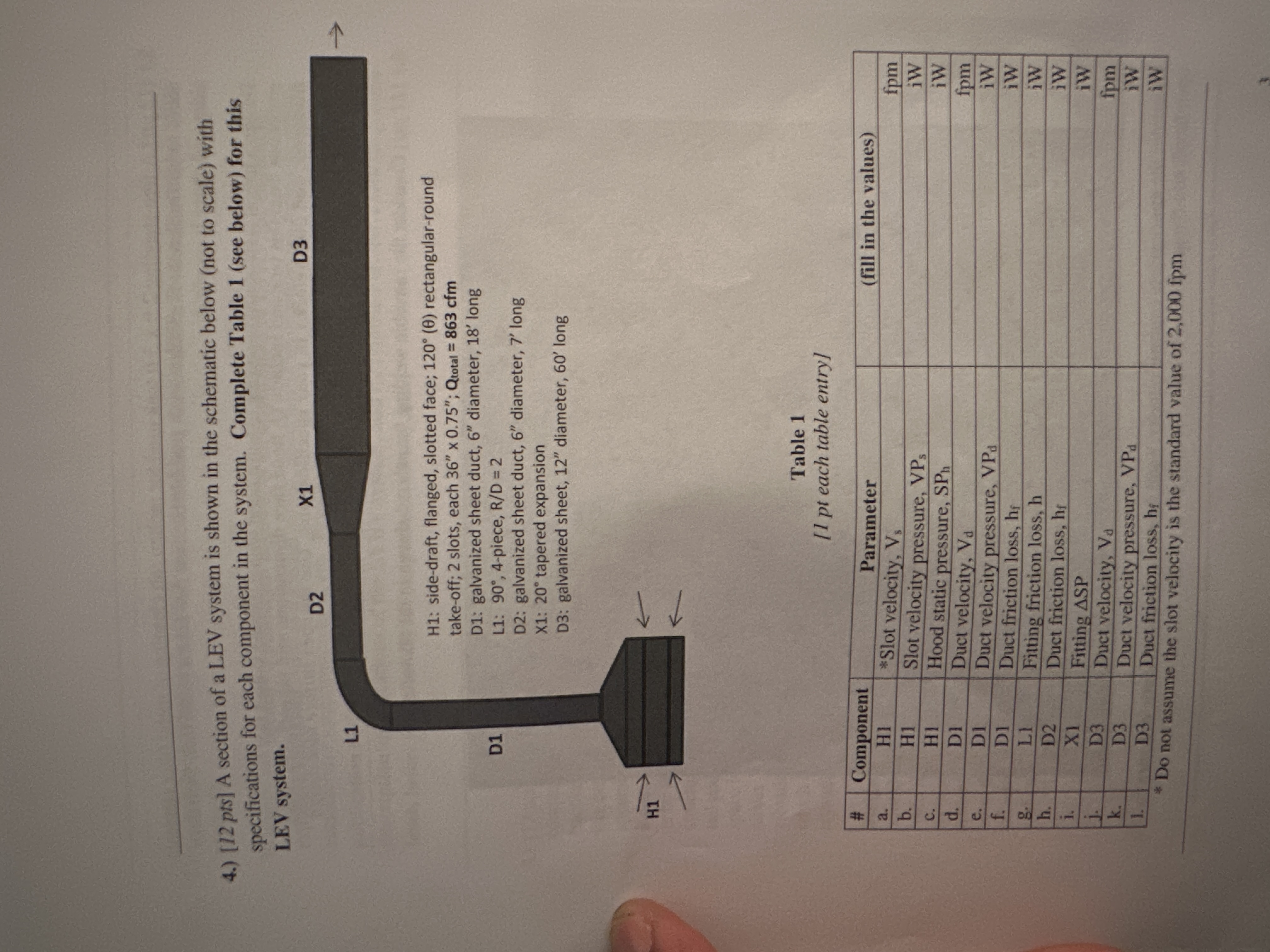 Solved 4.) [12 pts] A section of a LEV system is shown in | Chegg.com