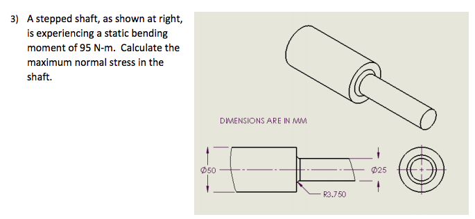 Solved 3) A stepped shaft, as shown at right, is | Chegg.com