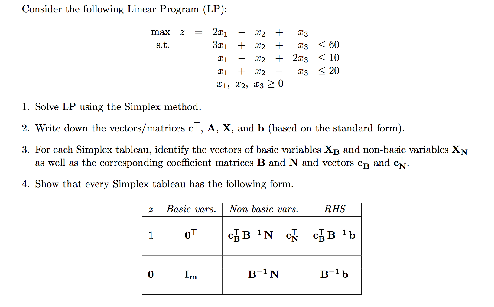 Solved Consider the following Linear Program (LP): max z X2 | Chegg.com