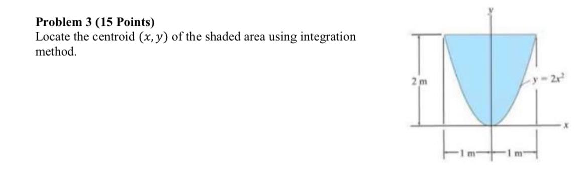 Solved Problem 3 (15 Points) Locate the centroid (x,y) of | Chegg.com