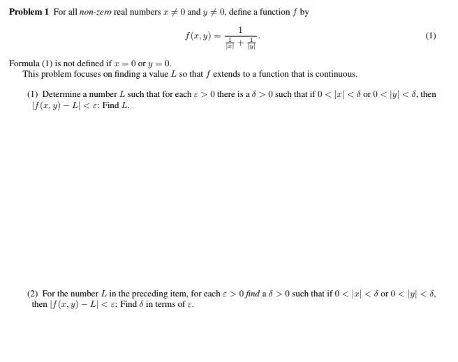 Solved Problem 1 For all non-zero real numbers r #0 and y#0, | Chegg.com