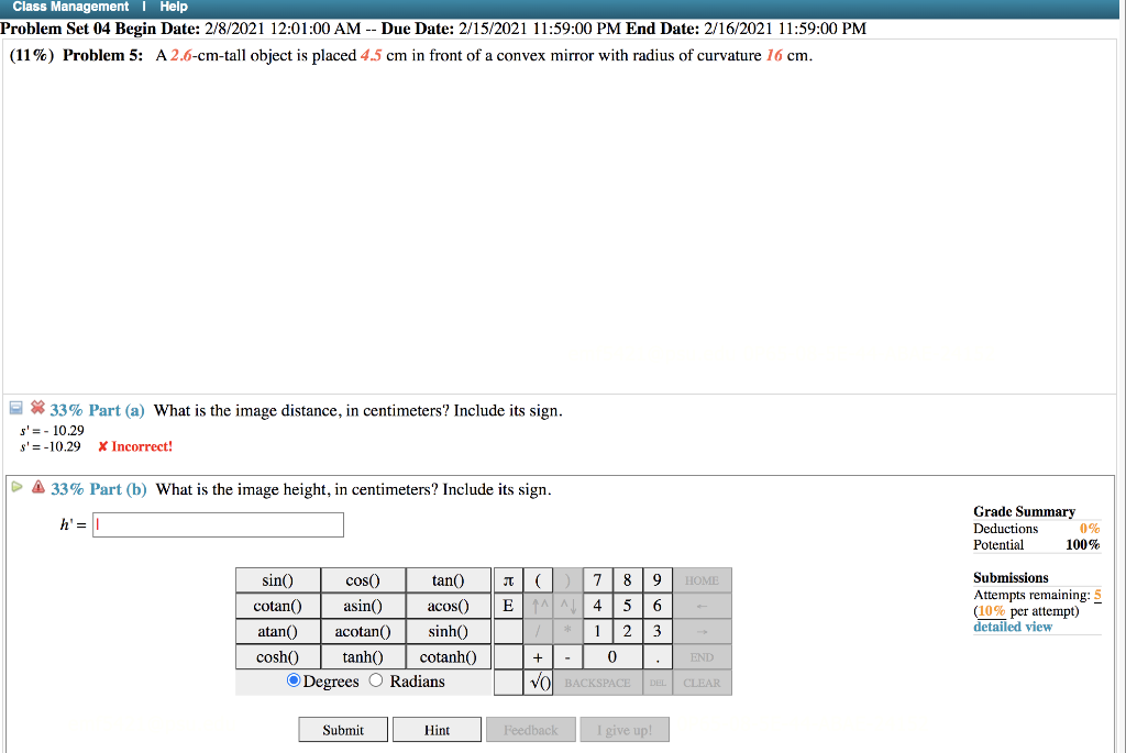 Solved Class Management | Help Problem Set 04 Begin Date: | Chegg.com