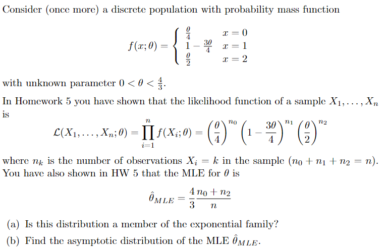 Solved Consider (once more) a discrete population with | Chegg.com