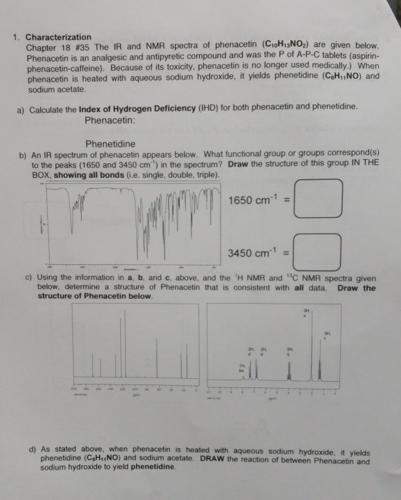 Solved 1. Characterization Chapter 18 #35 The IR and NMR | Chegg.com