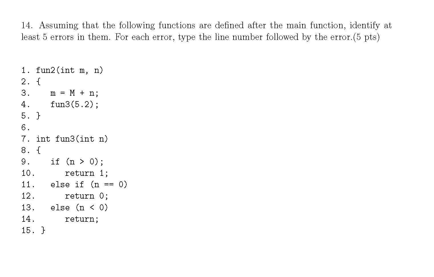 Solved 14. Assuming that the following functions are defined | Chegg.com