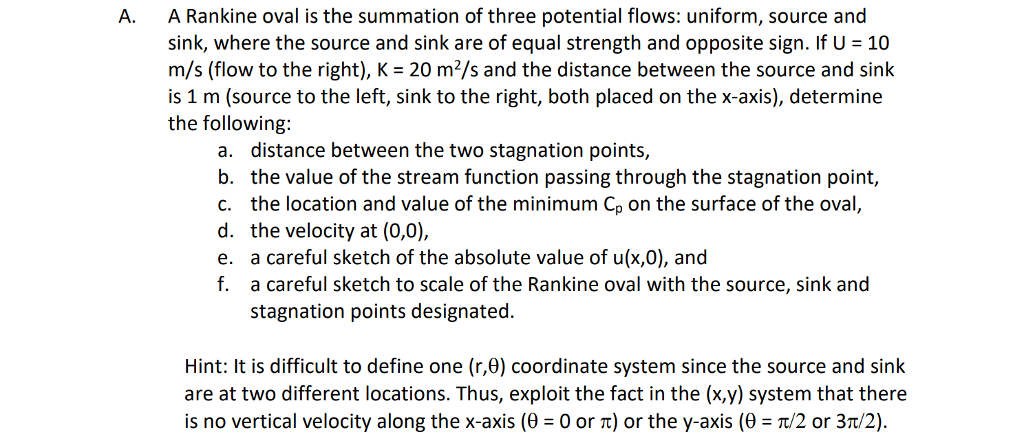 Solved A Rankine oval is the summation of three potential | Chegg.com