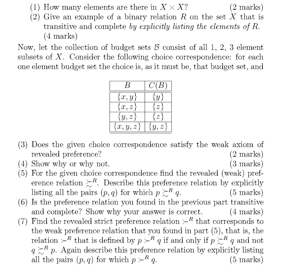 Consider the 3 element set X = {x, y, z} with x, y, z | Chegg.com