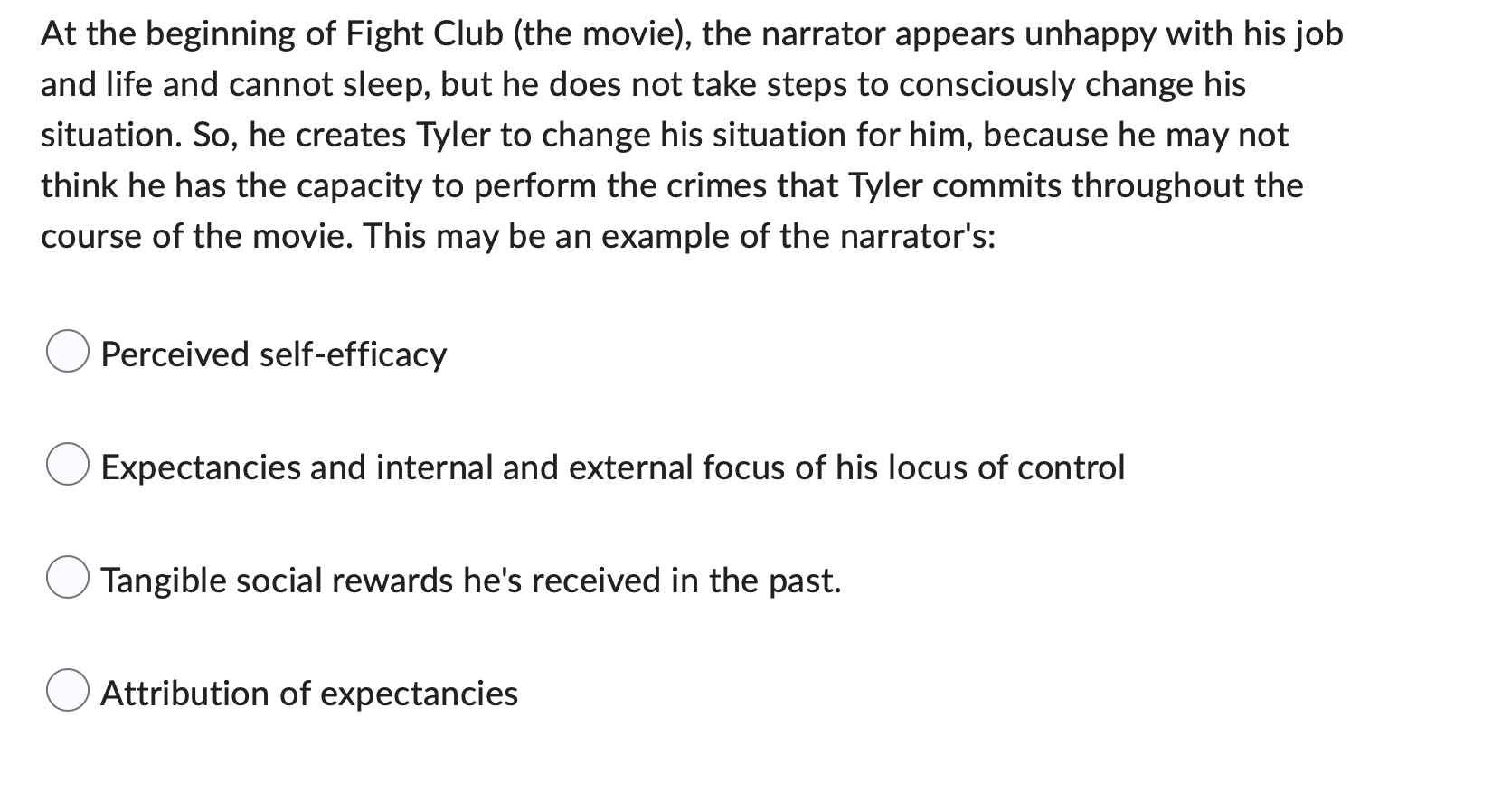 Solved At the beginning of Fight Club (the movie), the | Chegg.com