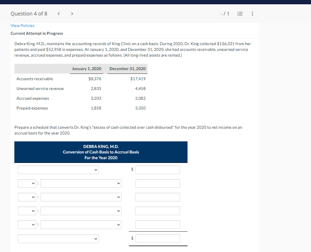 Current Attempt in Progress Debra King, M.D., | Chegg.com