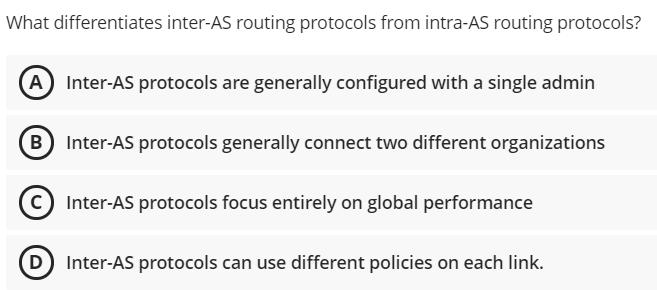 Solved What differentiates inter-AS routing protocols from | Chegg.com