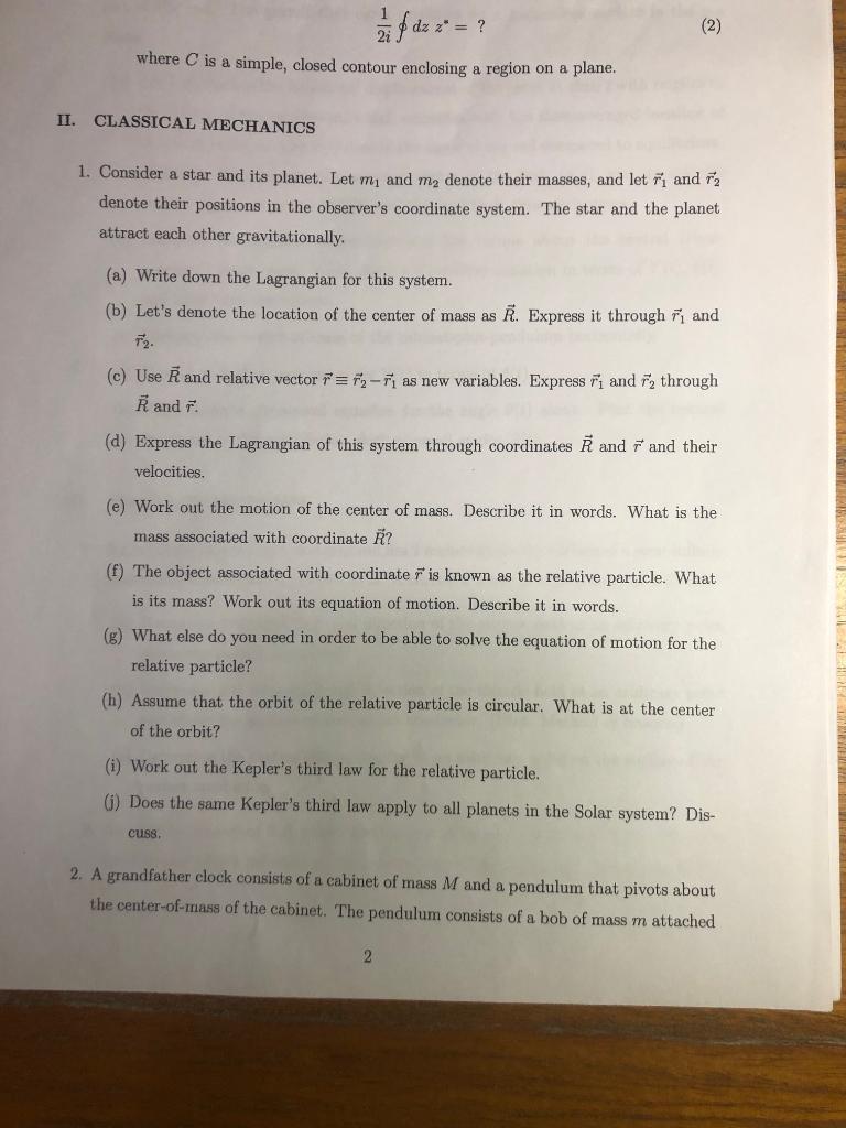 Solved Classical Mechanics: Question 1, a star and its | Chegg.com