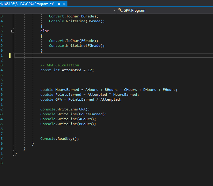Working on an app that will compute the GPA from the | Chegg.com