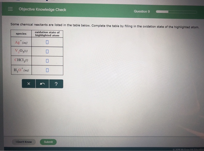 Solved Objective Knowledge Check Question 9 Some chemical | Chegg.com