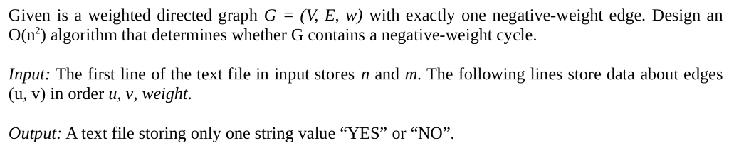 Solved Given is a weighted directed graph G (V E, w) with | Chegg.com