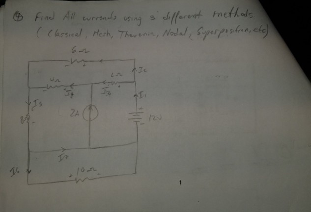 Solved 0 Find All currents using a different methods | Chegg.com