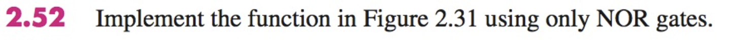 Solved 2.52 Implement the function in Figure 2.31 using only | Chegg.com