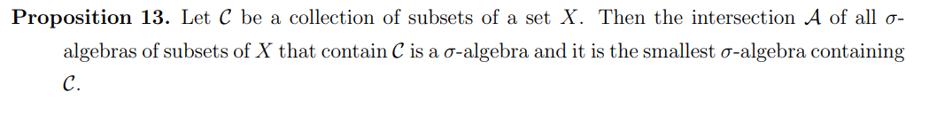 Solved Proposition 13. Let C be a collection of subsets of a | Chegg.com