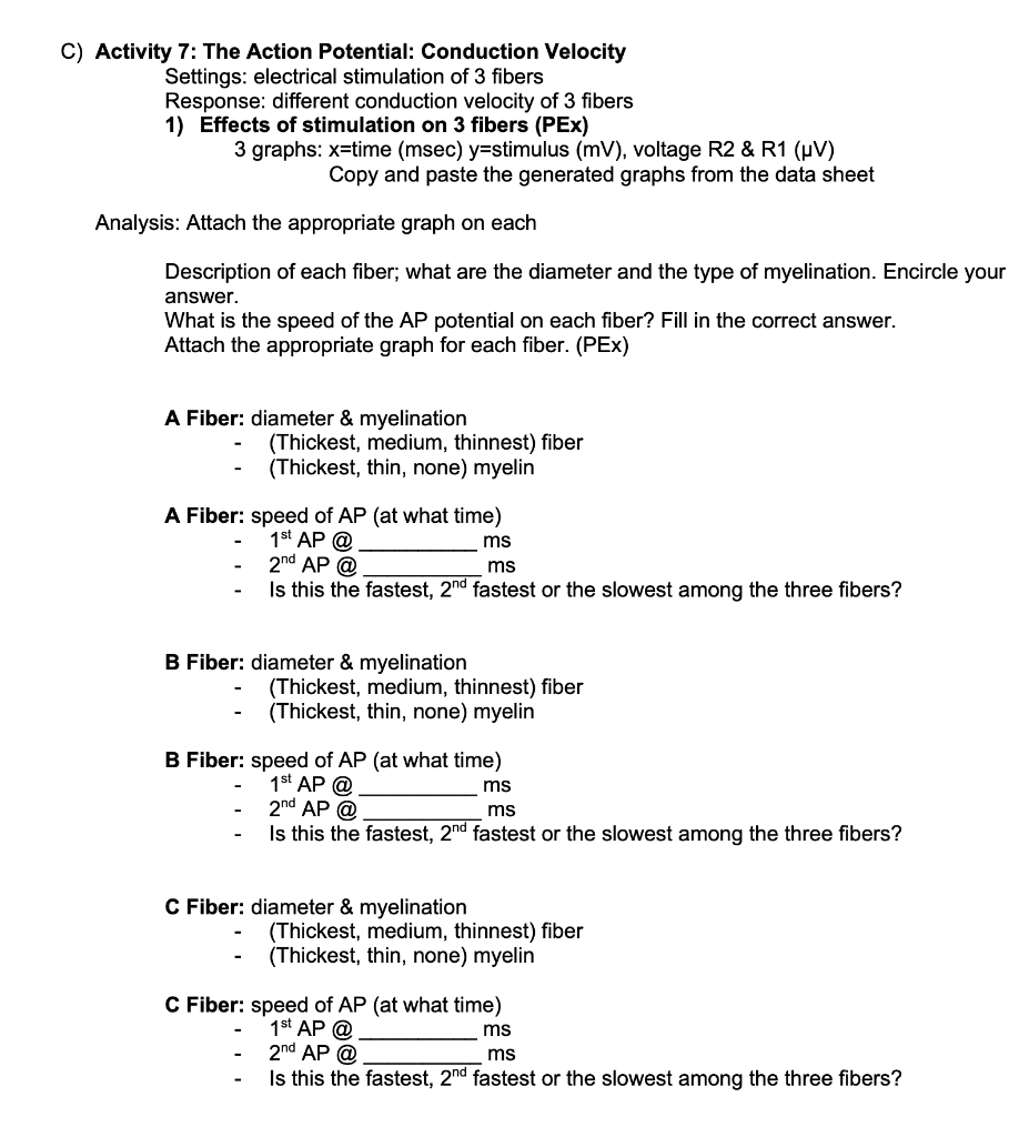 Solved C) Activity 7: The Action Potential: Conduction | Chegg.com