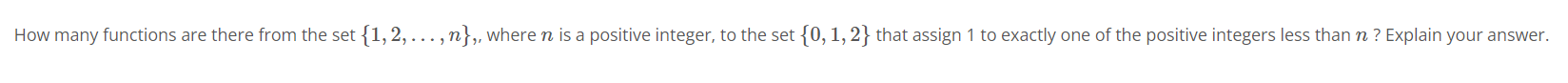 Solved How many functions are there from the set {1,2,…,n},, | Chegg.com