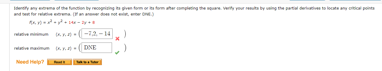 Solved Identify any extrema of the function by recognizing | Chegg.com