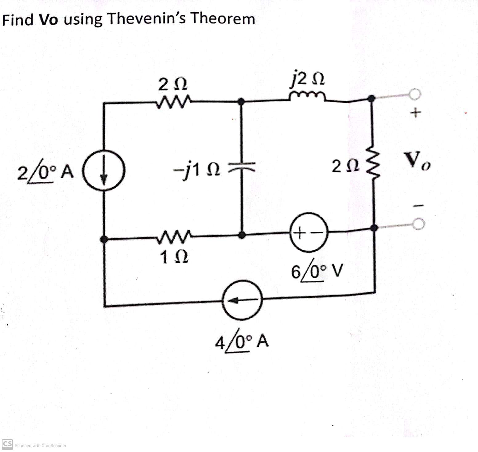 Solved Find Vo using Thevenin's Theorem | Chegg.com