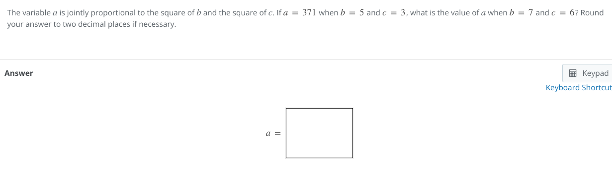 Solved The variable a is jointly proportional to the square | Chegg.com