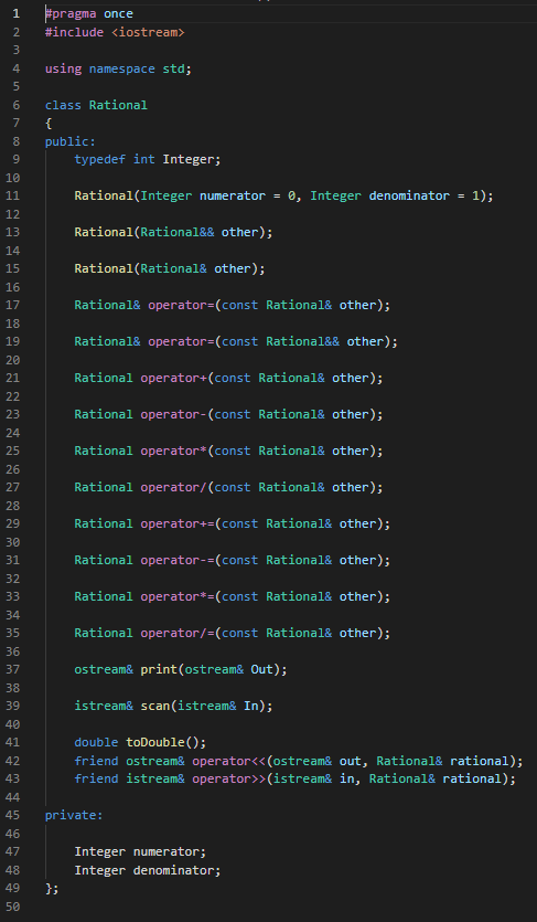 Solved (a) Develop a class Rational that represents a | Chegg.com