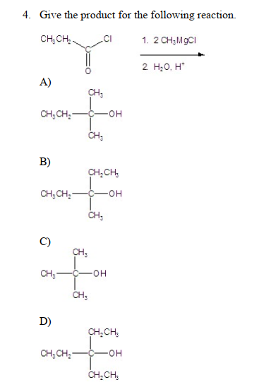 Solved 3. Identify the product for the reaction. 1. | Chegg.com