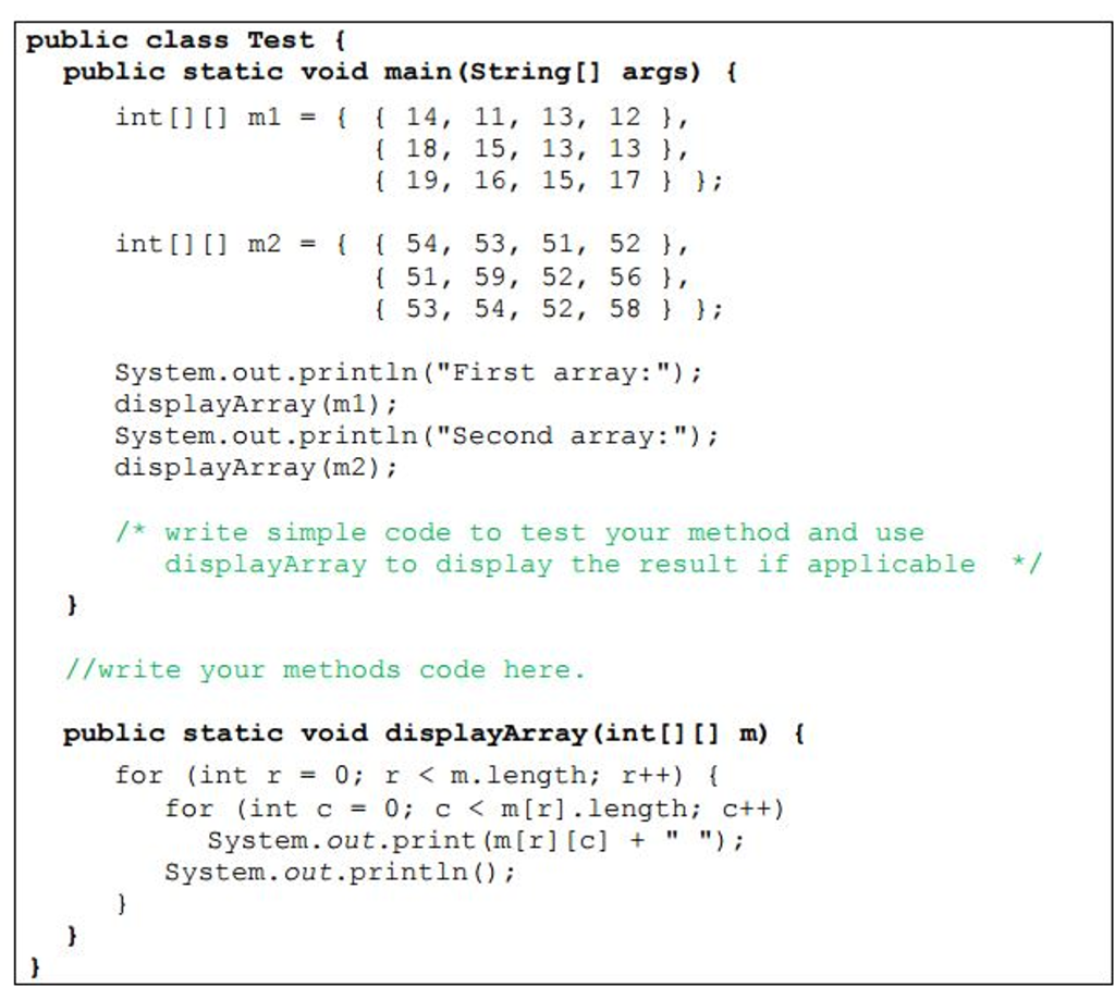 Solved public class Test { public static void main(String[] | Chegg.com