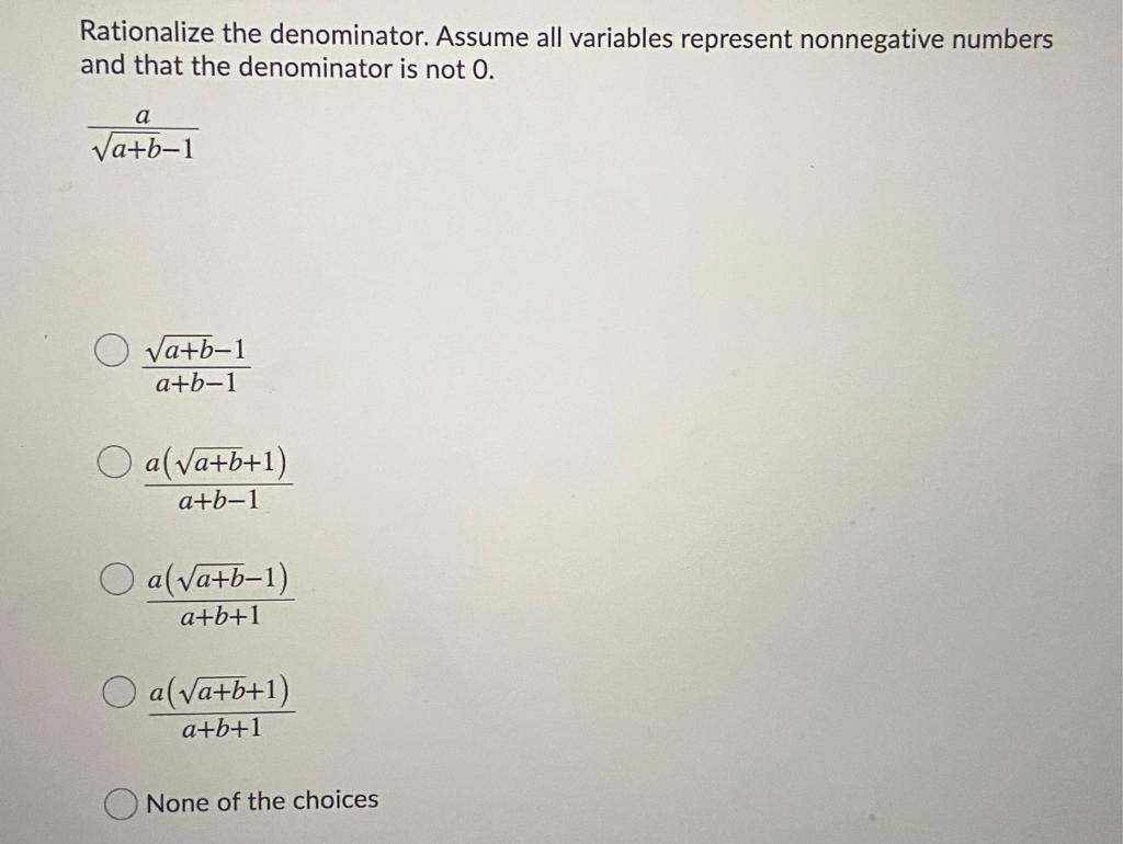 Solved Rationalize the denominator. Assume all variables | Chegg.com