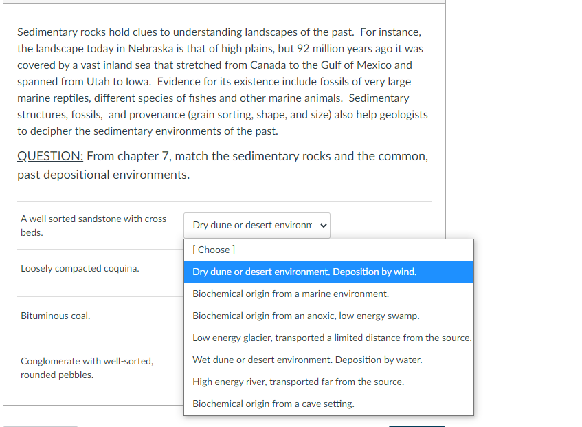 Solved Sedimentary rocks hold clues to understanding | Chegg.com