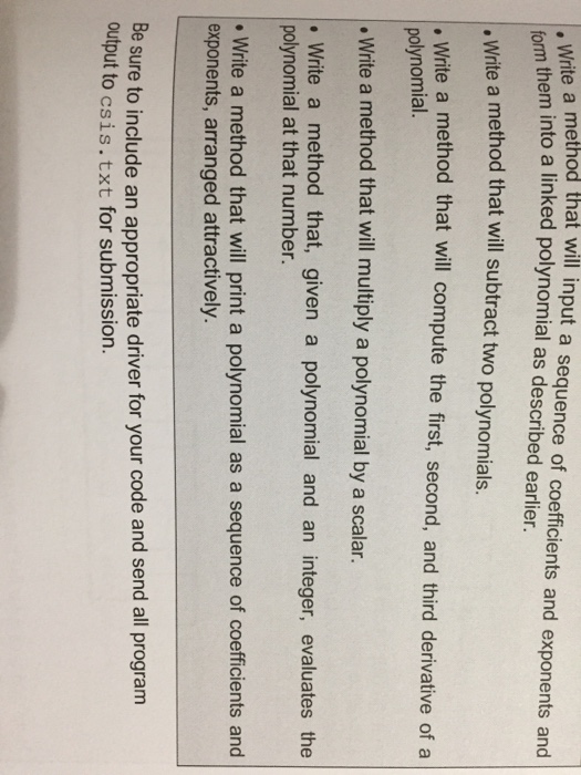 Solved Need help with a JAVA polynomial lab. Included the | Chegg.com