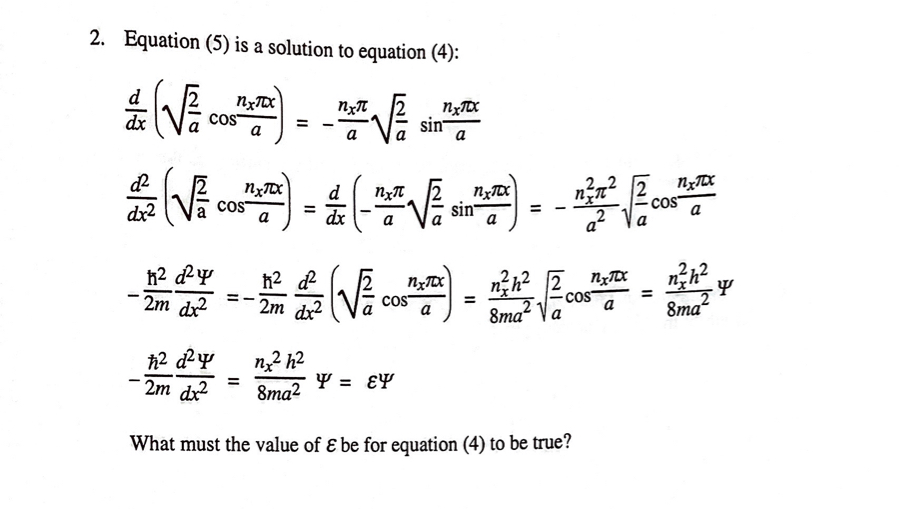 Solved 2. Equation (5) is a solution to equation (4): h² 22 | Chegg.com