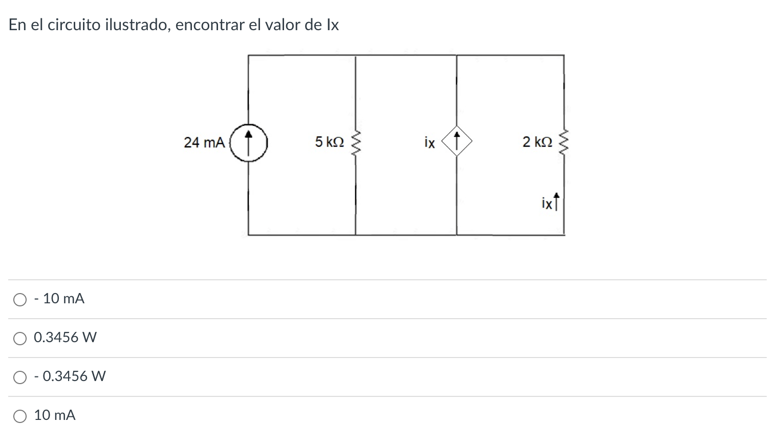 Solved En el circuito ilustrado, encontrar el valor de Ix | Chegg.com