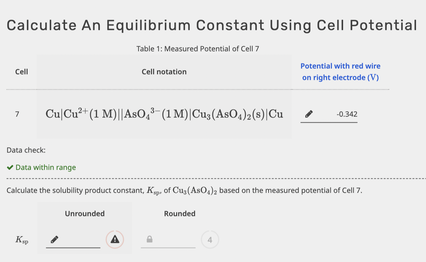 Solved Calculate An Equilibrium Constant Using Cell | Chegg.com