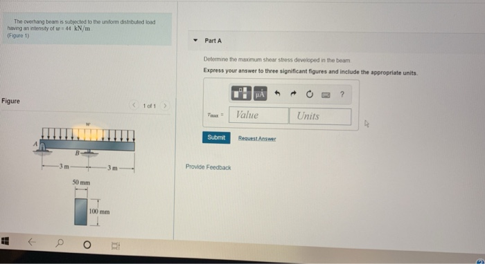 Solved The overhang beam is subjected to the uniform | Chegg.com