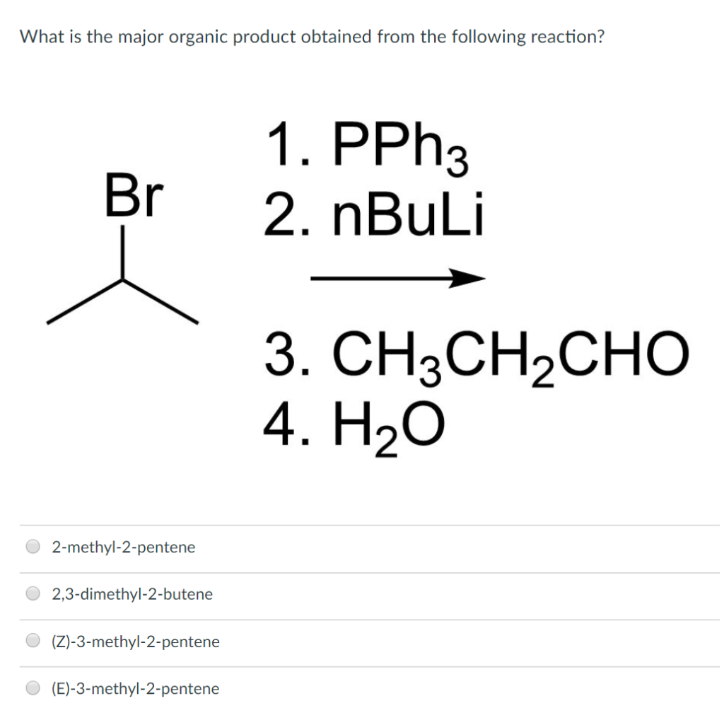 Solved What is the major organic product obtained from the | Chegg.com