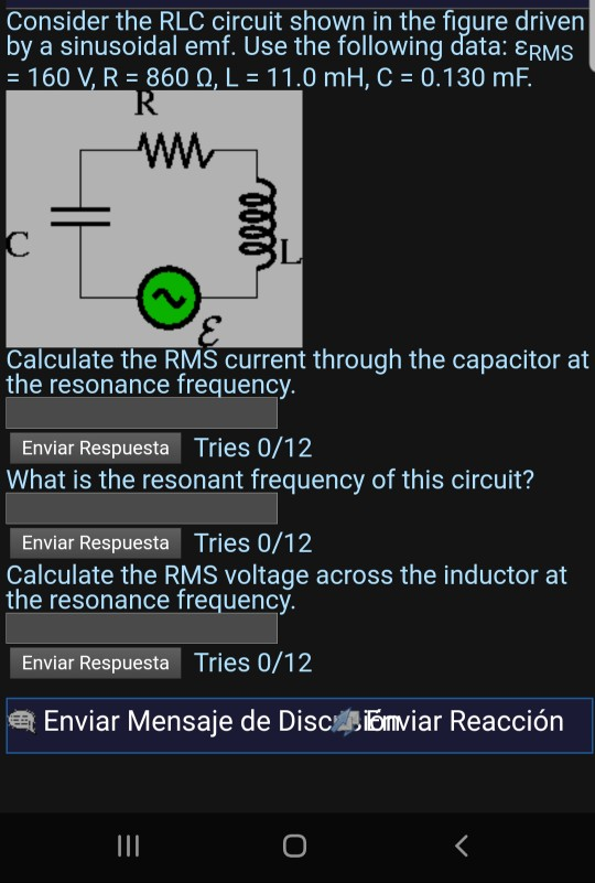 Solved Consider the RLC circuit shown in the figure driven | Chegg.com