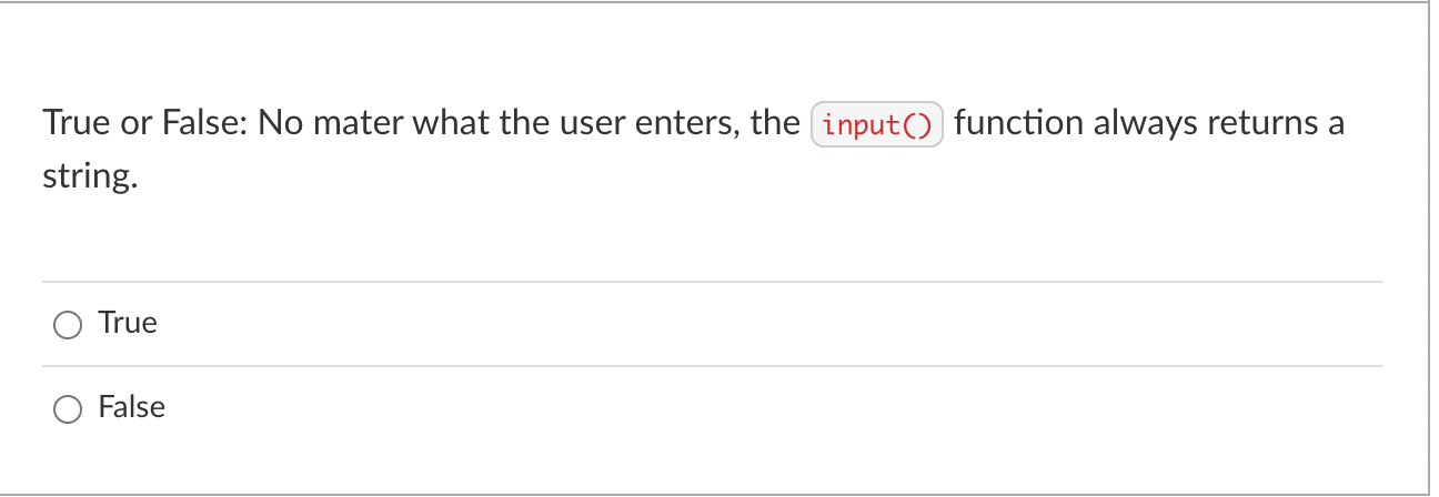 Solved True or false: In the following partial program, .. | Chegg.com